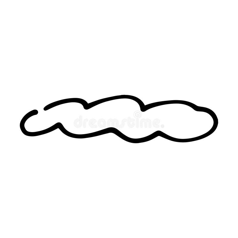 Cloud Icon, Hand-drawn Outline Sketch Simple Doodle Outline Drawing Art ...