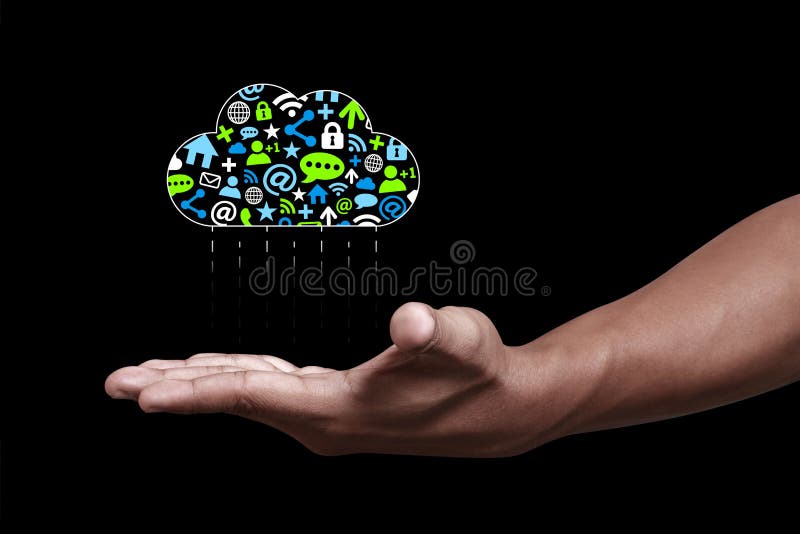 Cloud icon stock image. Image of hand, connection, business - 43790483
