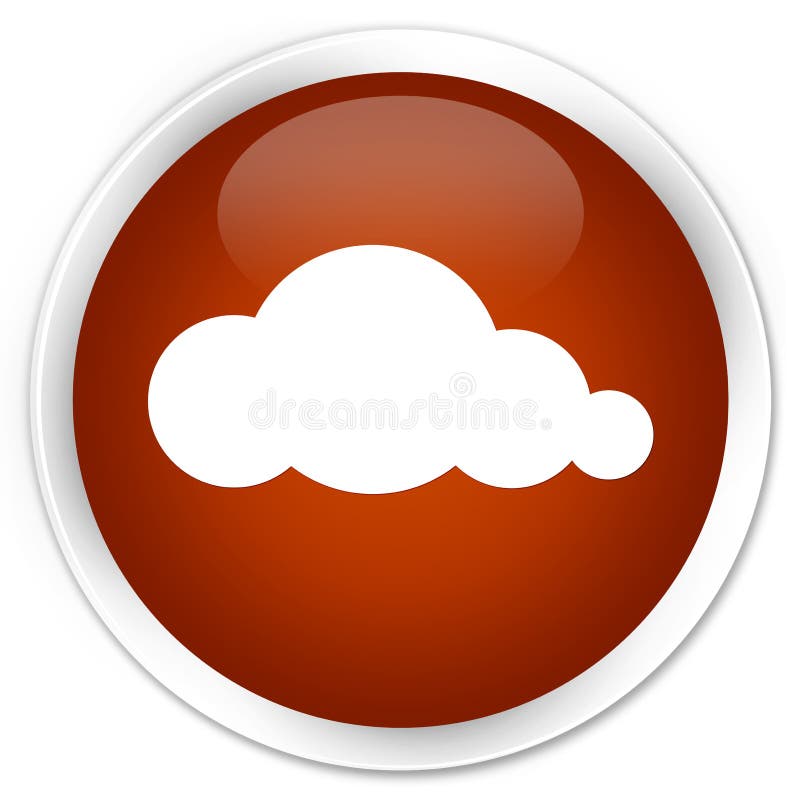 Cloud Icon Premium Brown Round Button Stock Illustration - Illustration ...