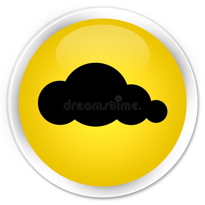 Cloud Icon Premium Yellow Round Button Stock Illustration ...