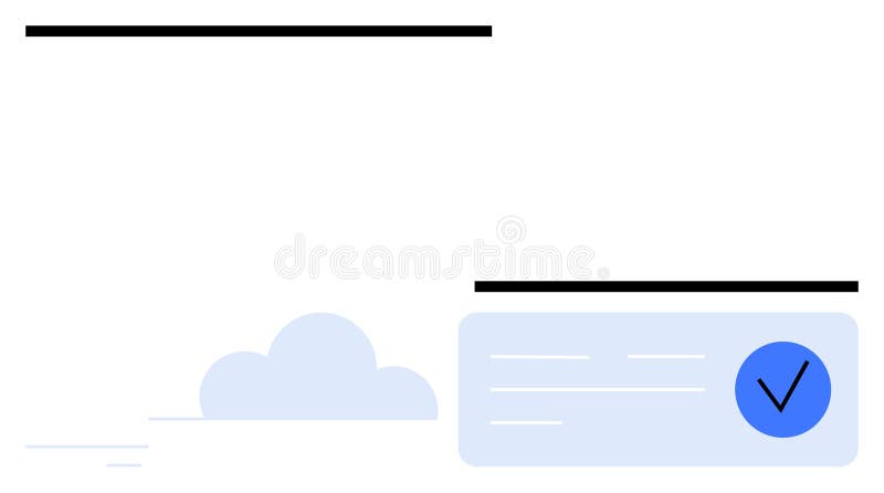 Minimalist Cloud Storage Concept with Checkmark Certification Stock ...