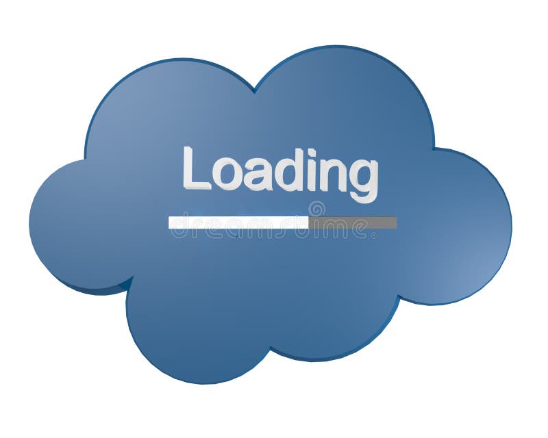 Cloud Icon with Loading Text Stock Illustration - Illustration of icon ...