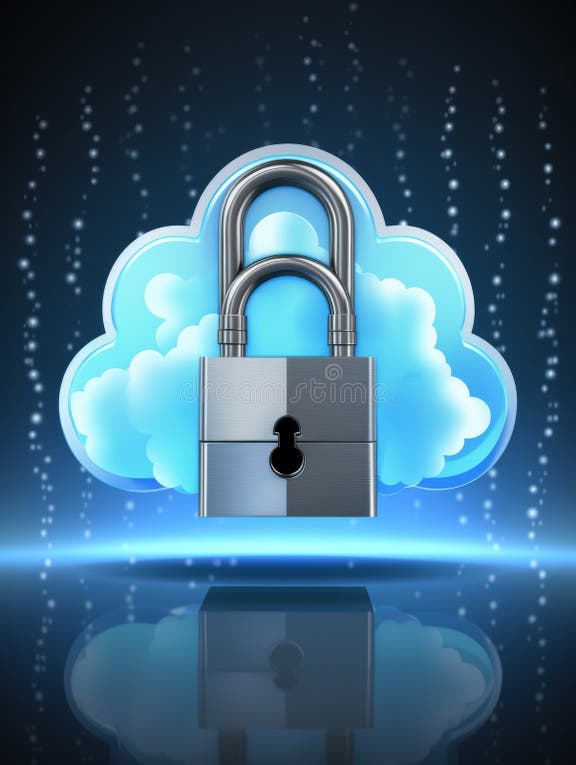 Cloud Icon with Padlock, Symbolizing Cloud Security and Data Protection. Stock Image - Image of ...