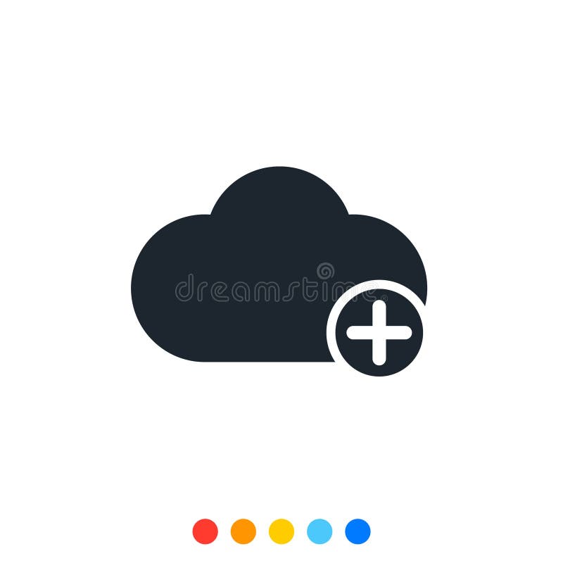 Cloud Icon and Plus Sign for Manage Data Storage on the Cloud Stock ...