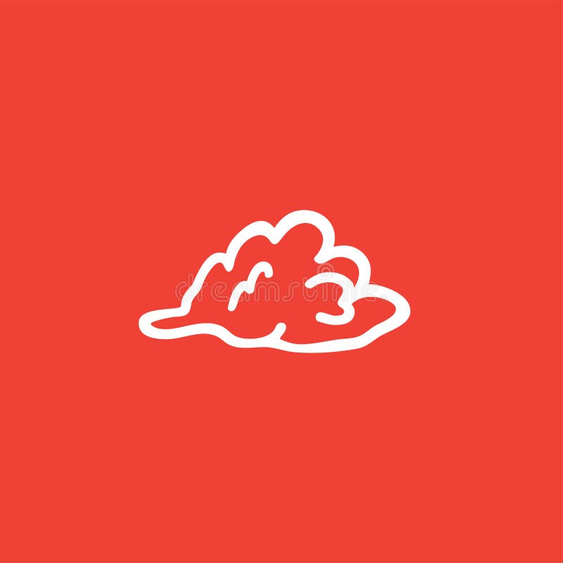Cloud Icon on Red Background. Red Flat Style Vector Illustration Stock ...