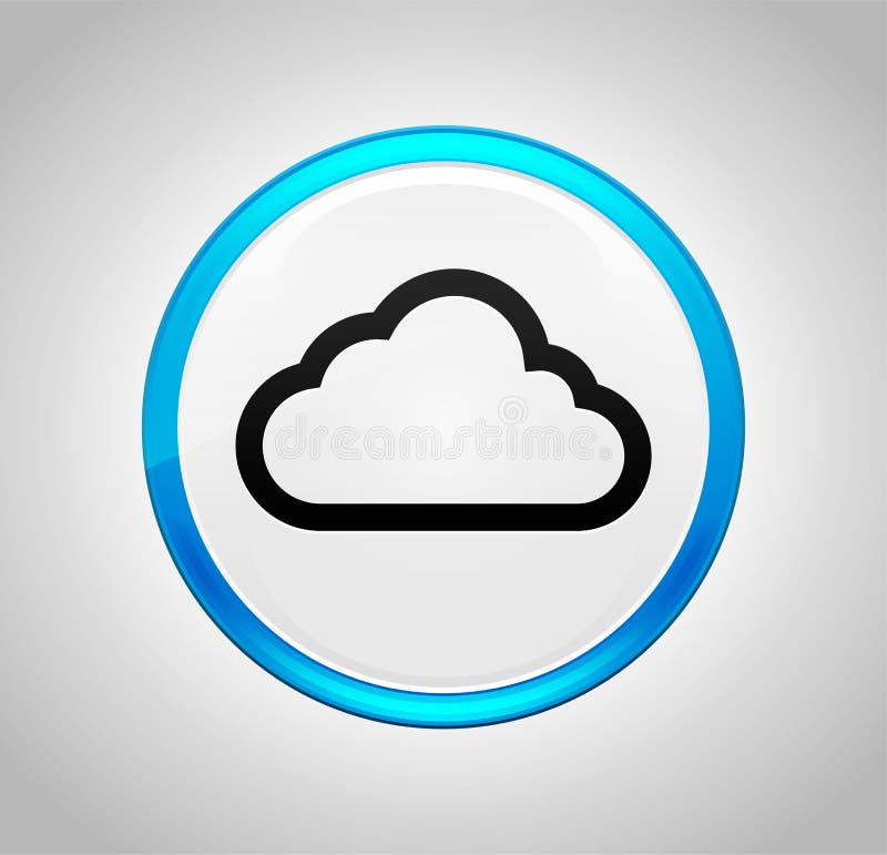 Cloud Icon Round Blue Push Button Stock Illustration - Illustration of ...