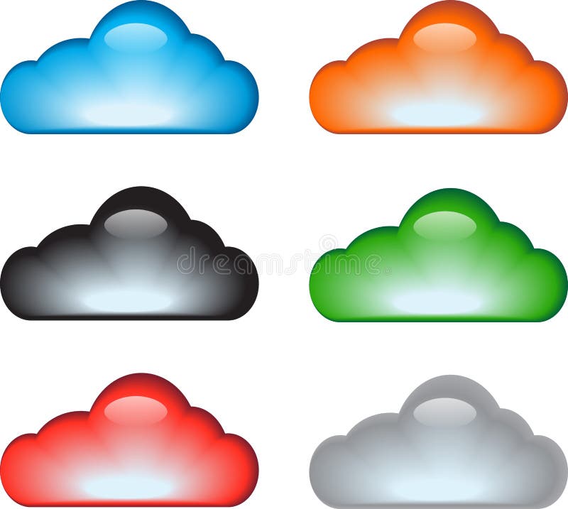 Cloud icon set stock vector. Illustration of vector, forecast - 23867518