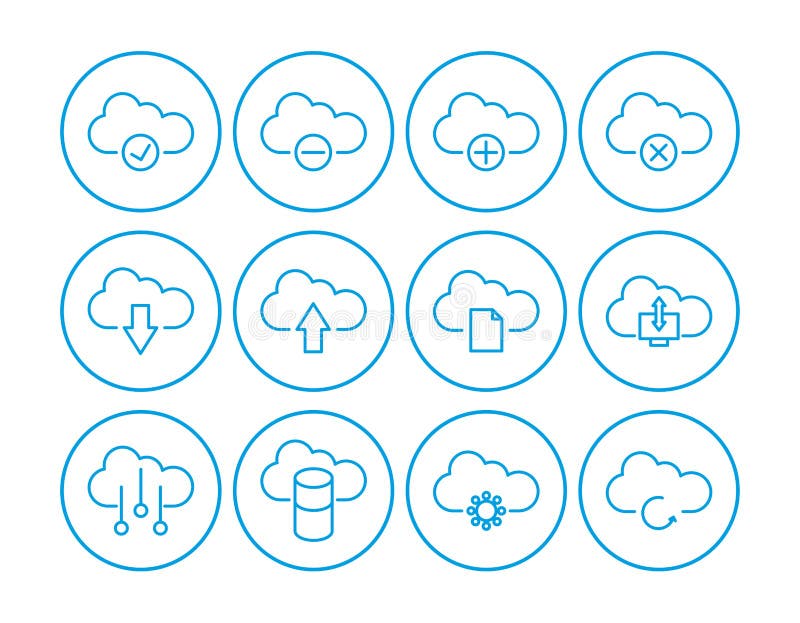 Cloud Icon. Set of Cloud Icons. Communications Icons Stock Vector ...
