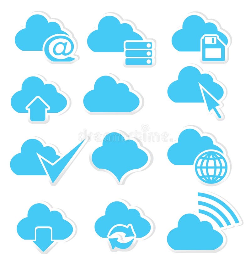 Cloud computing icon set stock vector. Illustration of network - 22273741