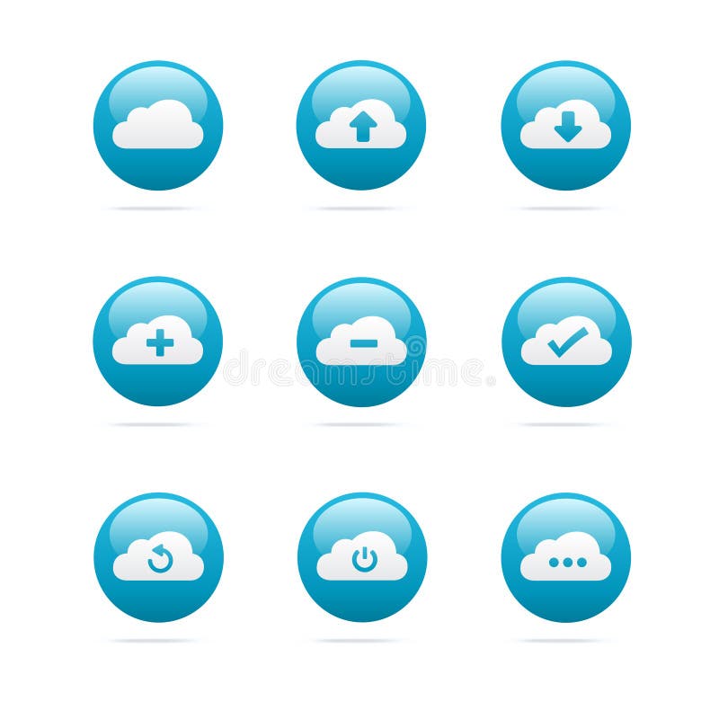 Cloud Icon Set stock vector. Illustration of interface - 196968894