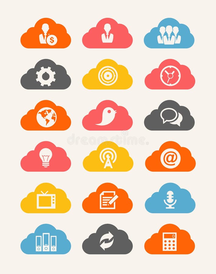 Cloud Icon set stock vector. Illustration of mechanism - 32452639
