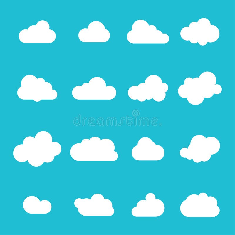 Cloud Icon. Sky Clouds Set. Cloud Set Stock Vector - Illustration of ...