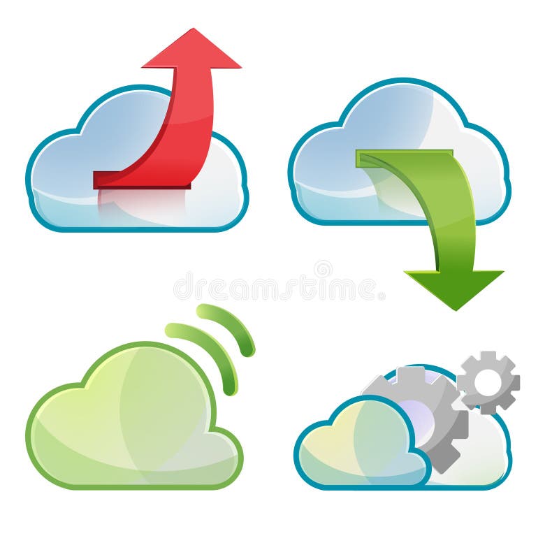 Cloud Icon Symbol Design Set Vector Stock Vector - Illustration of ...