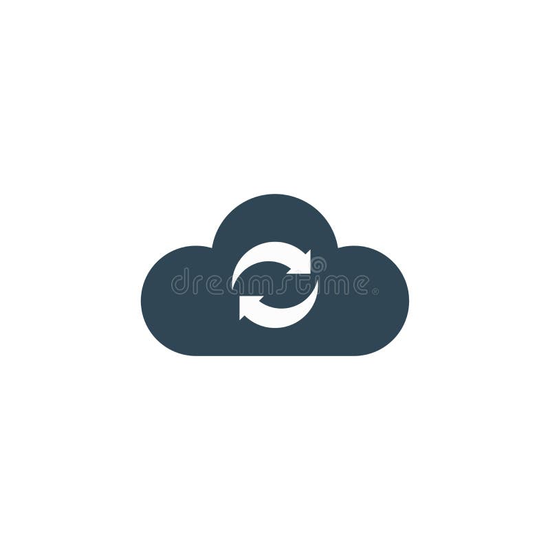 Cloud Icon with Sync Data Circle Arrows, Data Sync Symbol. Stock Vector Illustration Isolated on ...