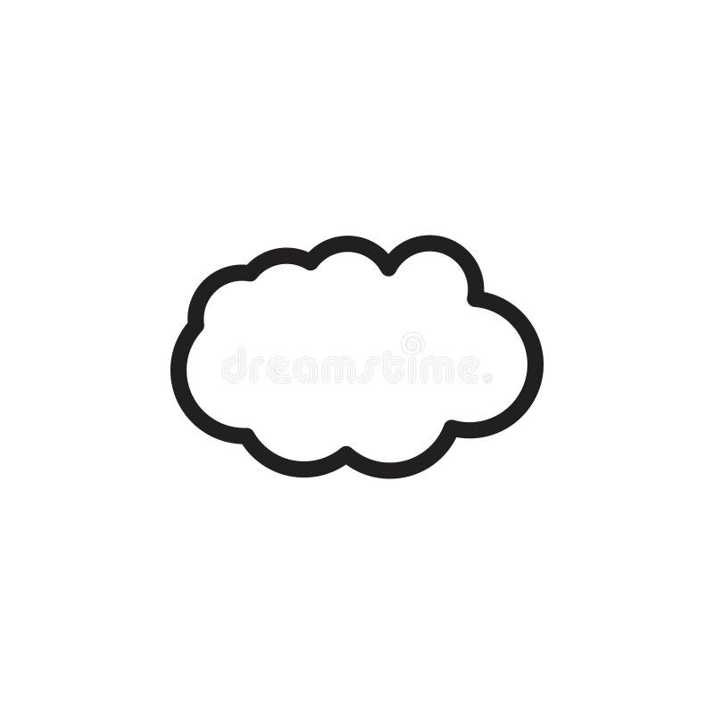 Cloud Icon Thin Line Flat Illustration Stock Illustration ...