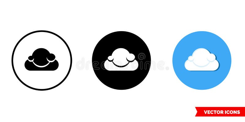 Cloud Icon of 3 Types. Isolated Vector Sign Symbol. Stock Vector ...