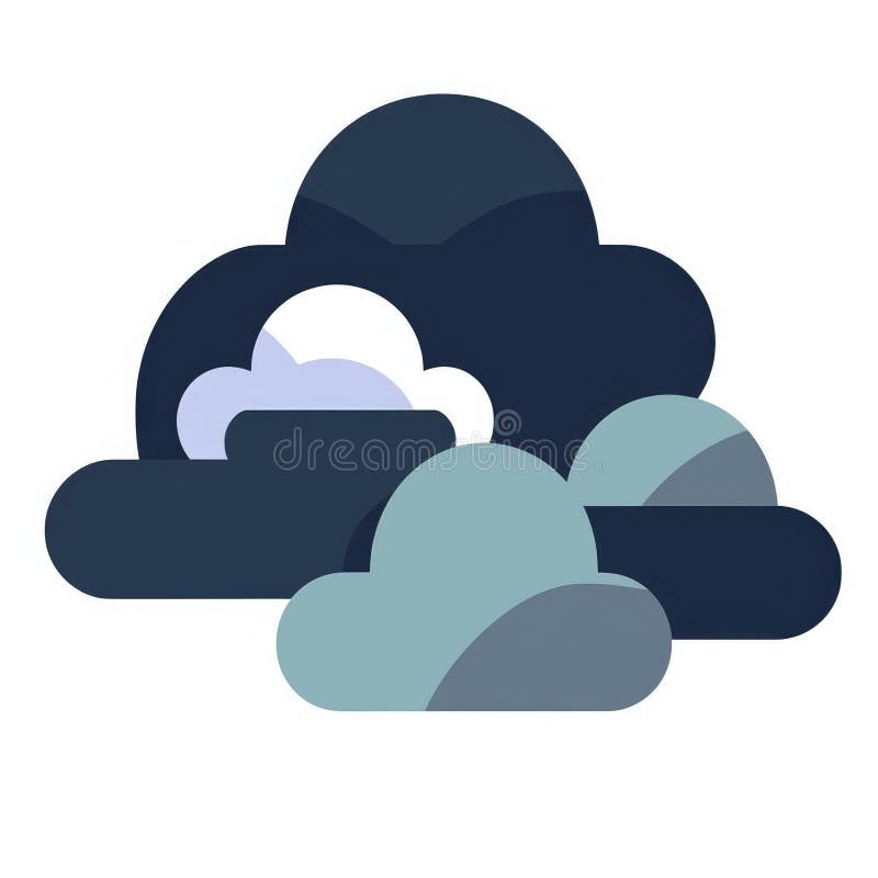 Cloud Icon with Varying Degrees of Thickness and Coverage To Represent ...