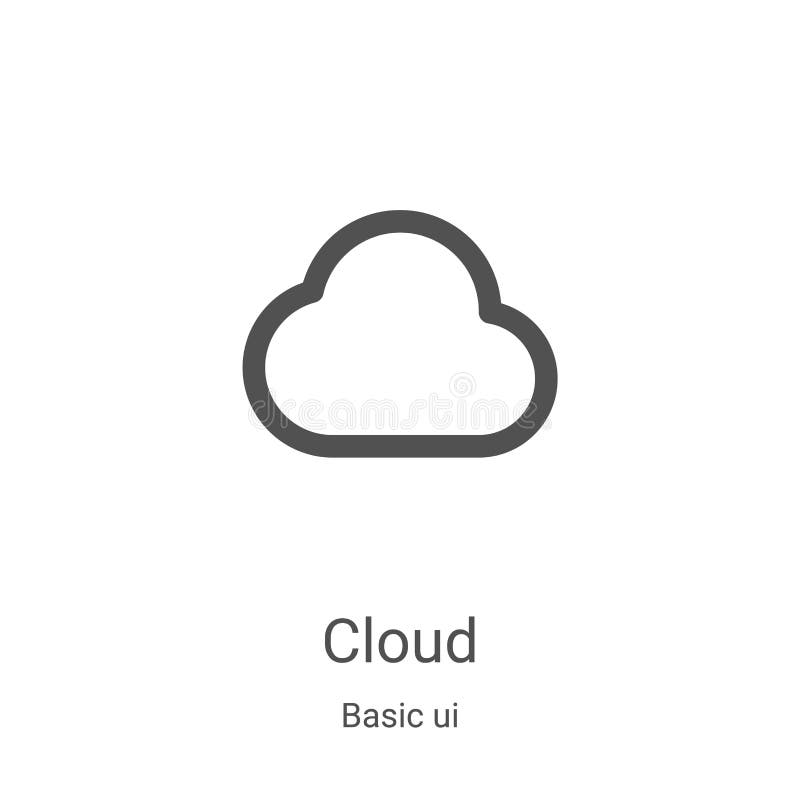 Cloud Icon Vector from Basic Ui Collection. Thin Line Cloud Outline ...
