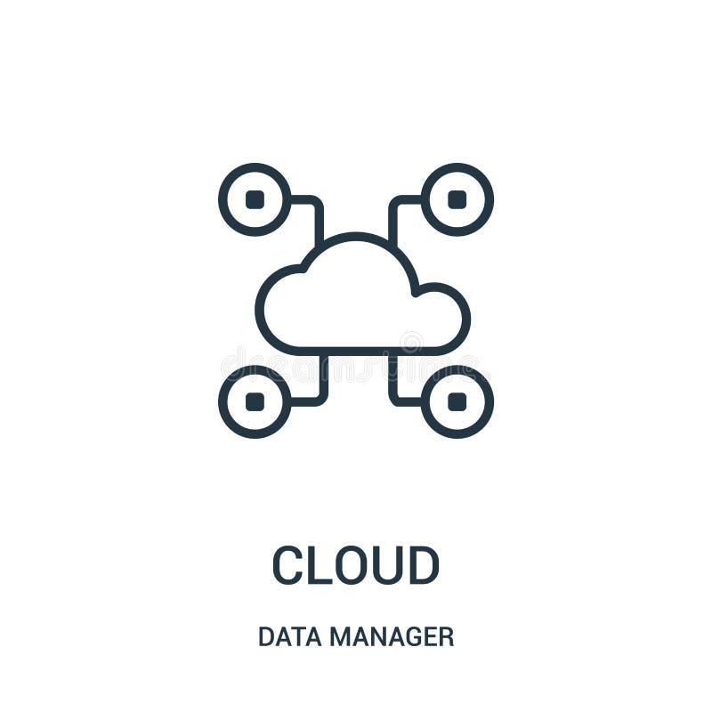 Cloud Icon Vector from Data Manager Collection. Thin Line Cloud Outline ...