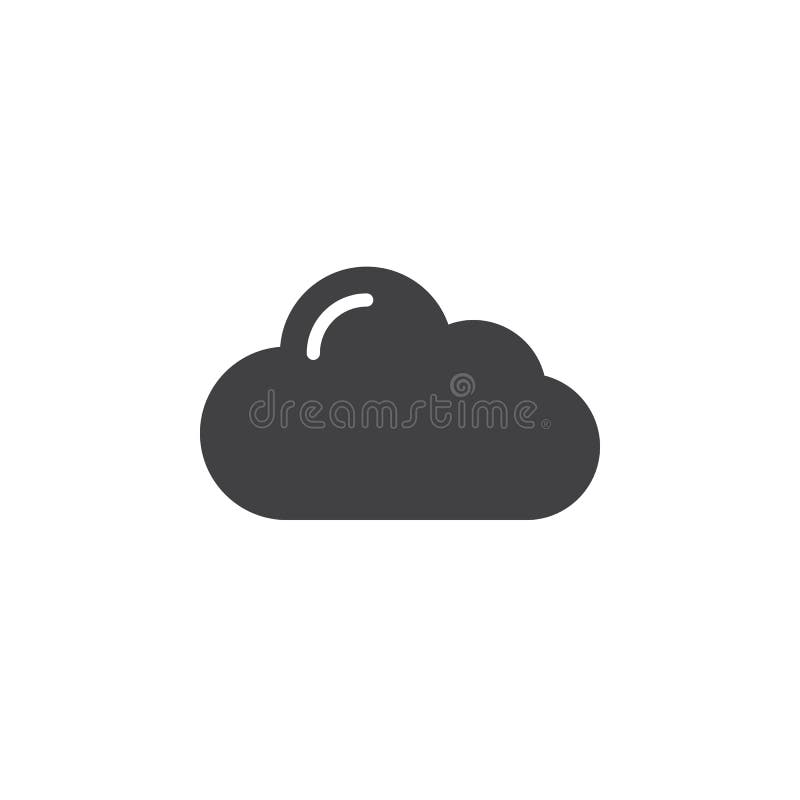 Cloud Icon Vector, Filled Flat Sign, Solid Pictogram Isolated on White ...