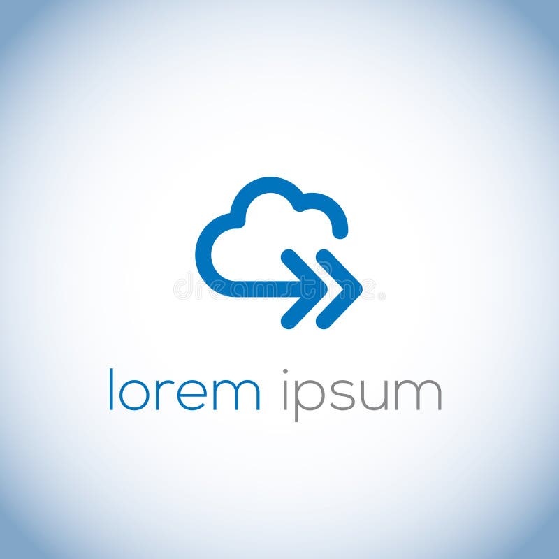 Cloud Icon Vector Logo in the Form of Stripes Pattern Sign Stock Vector ...