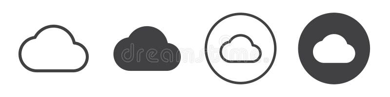 Cloud Icon Vector Logo Outline Stock Vector - Illustration of signs ...