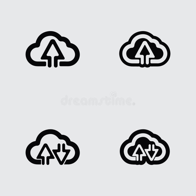 Cloud Icon for Web Hosting Service Logo with Clean Minimal Vector ...
