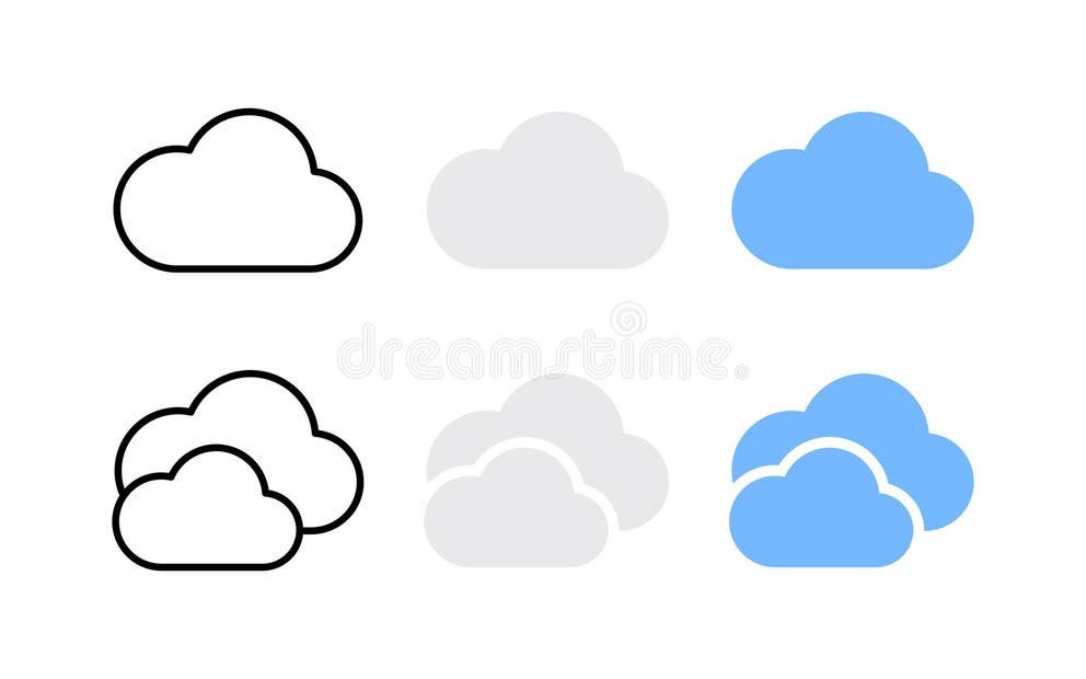 Cloud Icons. Clouds Icons in Simple Style Stock Vector - Illustration ...