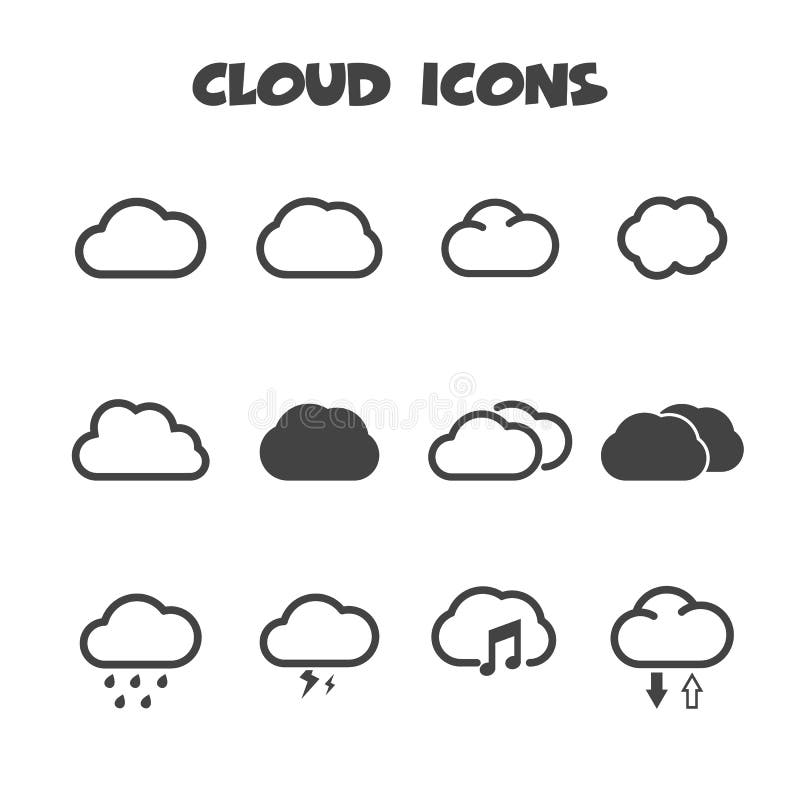 Cloud Icon Set stock vector. Illustration of computing - 35212527