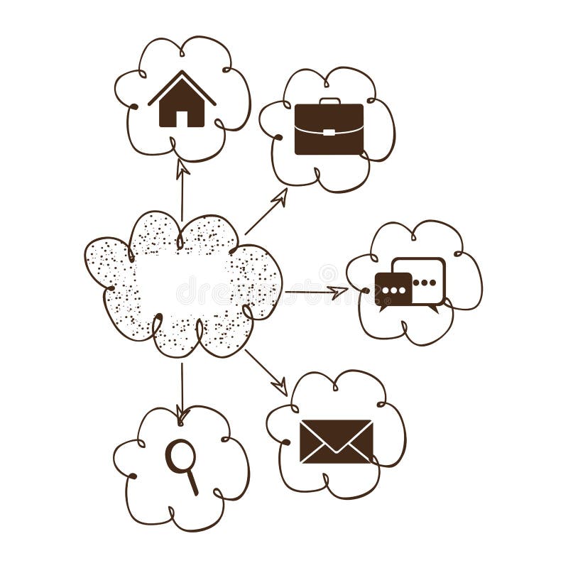 Cloud Icons Network Service Connection Stock Illustration ...