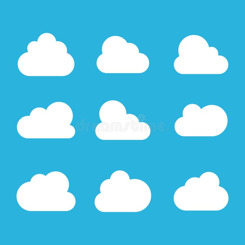 Cloud Icons Set. Cloud Symbol for Web Site Design, Logo, App Stock ...