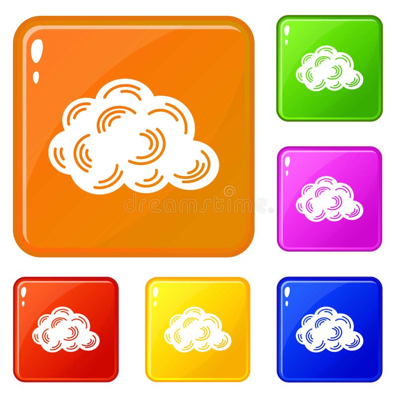 Cloud Icons Set Vector Color Stock Vector - Illustration of graphic ...