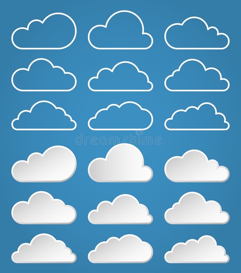 Cloud Computing with Cloud Frame and Flat Icons. Stock Vector ...