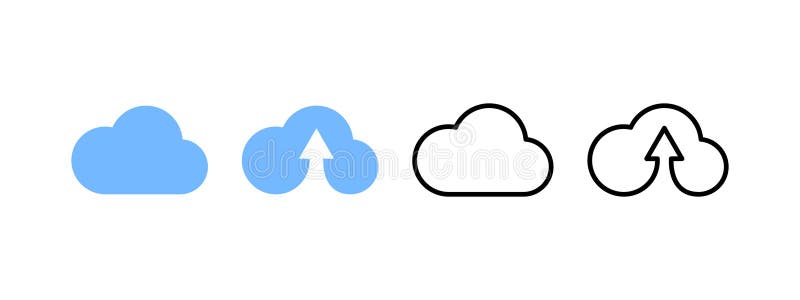 Cloud Icons. Cloud Symbols. Vector Icons Stock Illustration ...