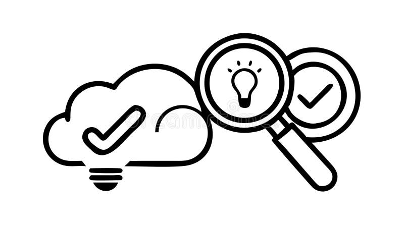 Cloud Idea Exploration Icon Vector Illustration, Vector Design ...