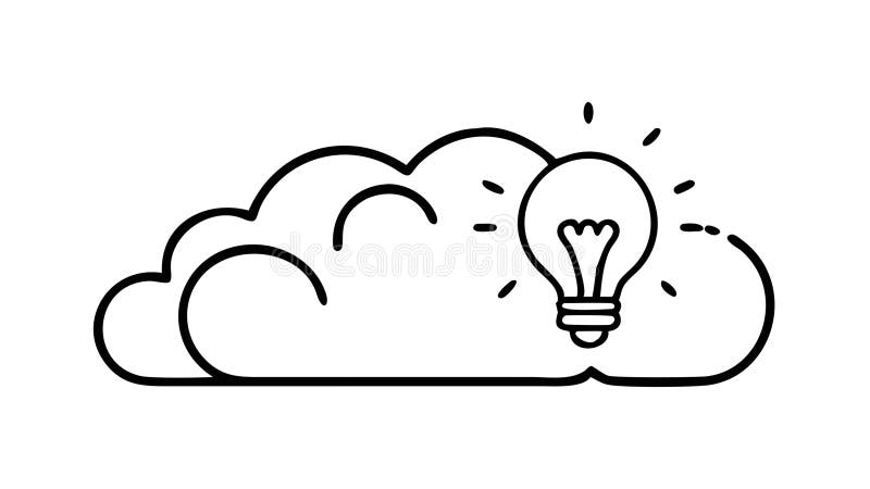 Cloud Idea Icon Vector Outline for Digital Brainstorming, Vector Design ...