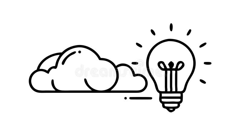 Cloud Idea Lightbulb Icon Vector Illustration, Digital Concept, Vector ...