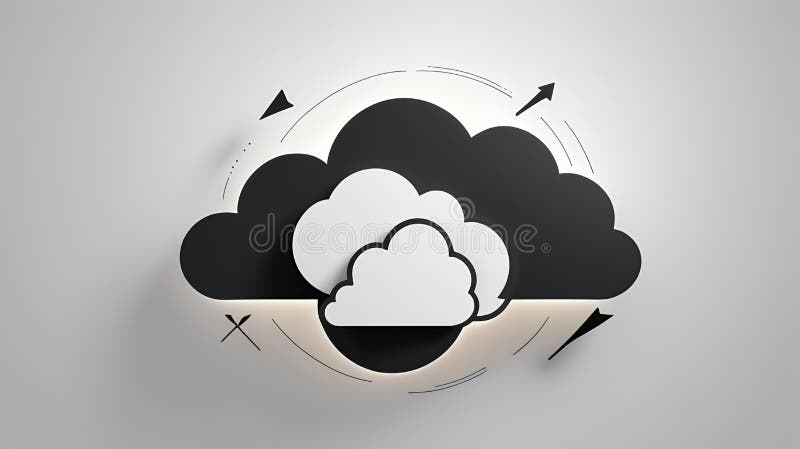 Cloud Illustration with Arrow and Circle Stock Illustration - Illustration of features, movement ...
