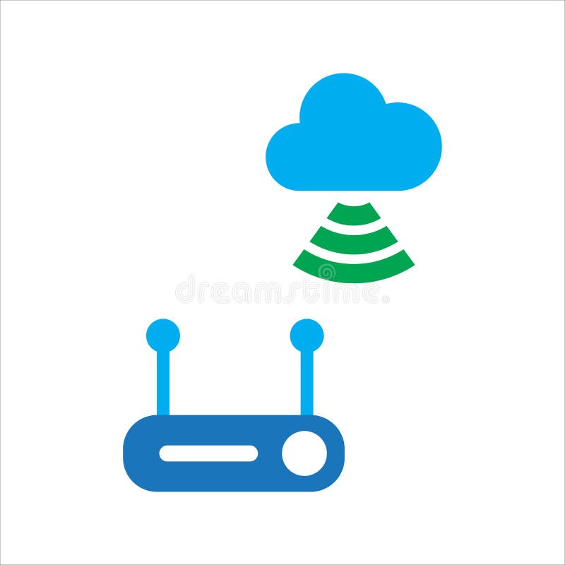 Cloud Illustration. Cloud with Router. Concept of Cloud Computing Stock ...