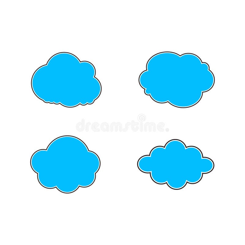 Cloud Illustration Logo Icon Vector Flat Design Stock Vector ...