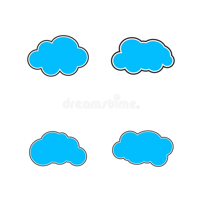 Cloud Illustration Logo Icon Vector Flat Design Stock Vector - Illustration of concept, summer ...