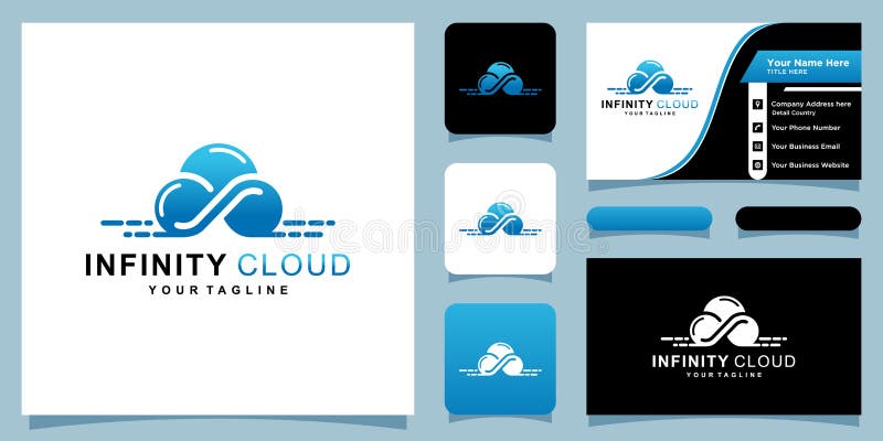 Cloud Infinity Database Logo Vector and Business Card Design Template ...