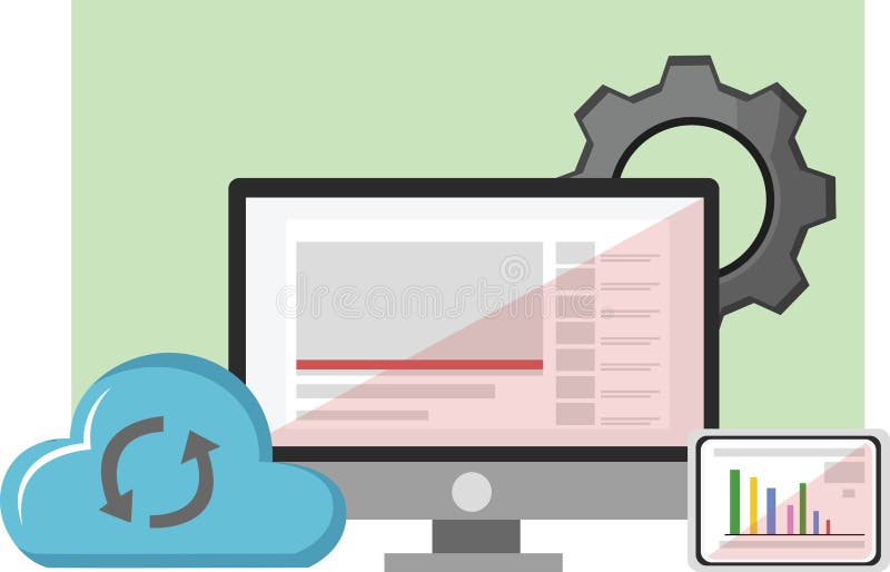 Cloud Info Bar Chart Vector Illustration Stock Vector - Illustration of ...