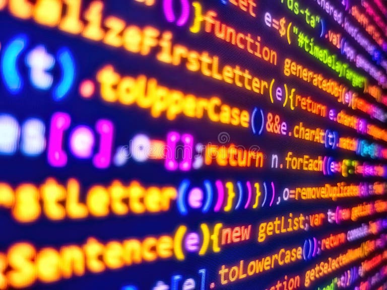 Cloud Information Flow Programming Text On Dark Screen Programmer Workplace Abstract Program