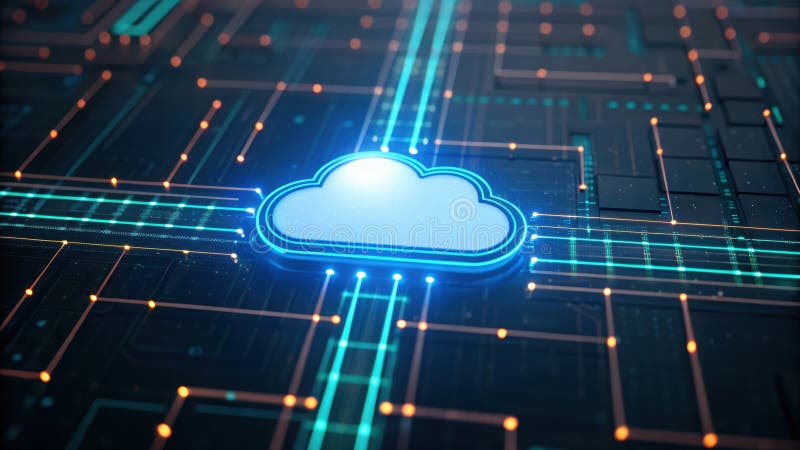 Cloud Infrastructure with Circuitry Illustrating the Rise of Automation ...