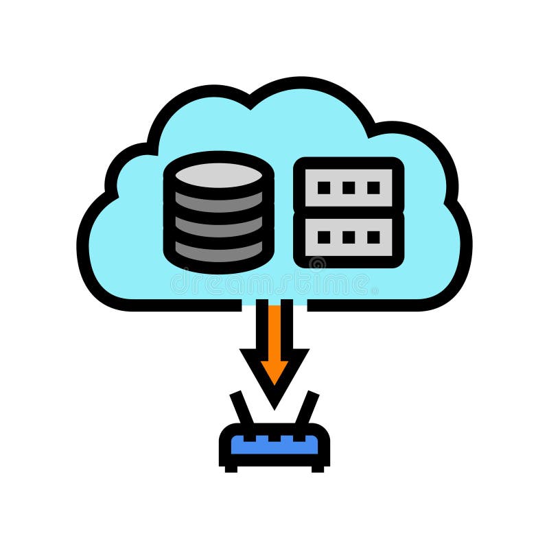 Cloud Infrastructure Data Center Color Icon Vector Illustration Stock ...