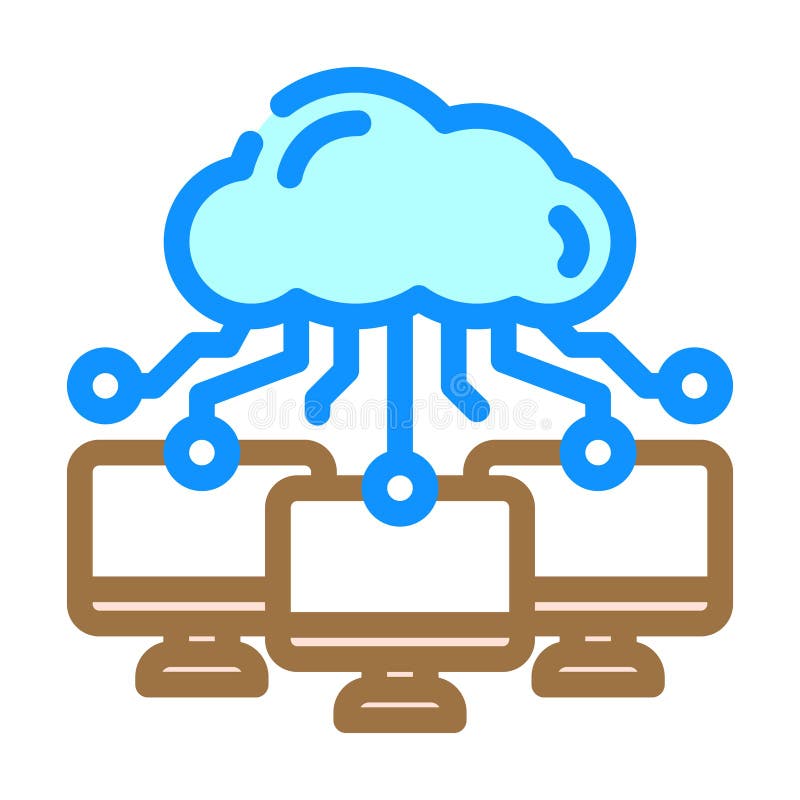 Cloud Infrastructure Data Center Color Icon Vector Illustration Stock ...