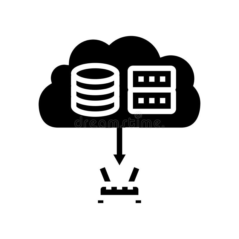 Cloud Infrastructure Data Center Glyph Icon Vector Illustration Stock ...