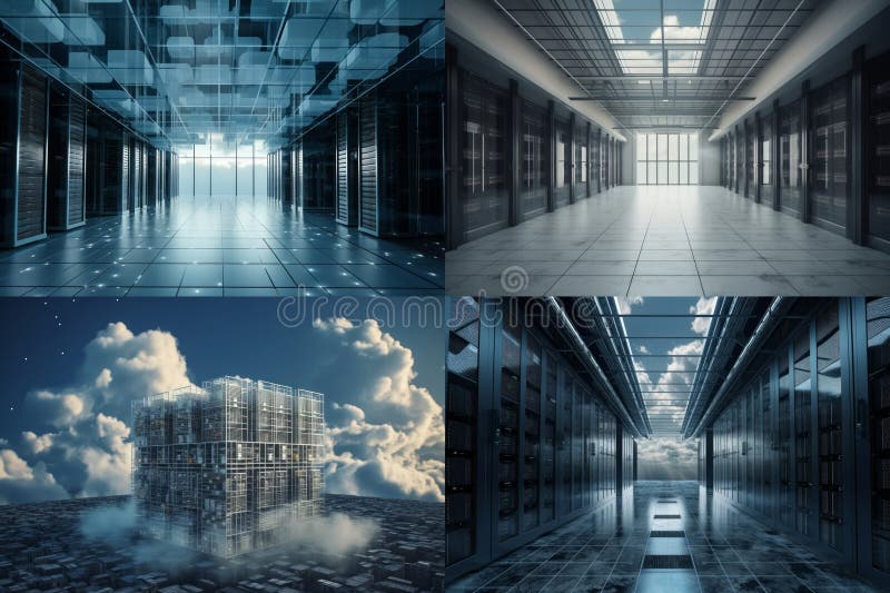 Cloud Infrastructure Revealed: 3D Rendering of Data Center Stock ...