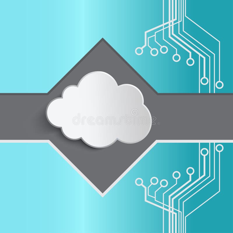 Cloud Inserted into the Square Stock Vector - Illustration of global ...